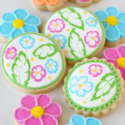 Tropical Luau Flower Cookies - Glorious Treats