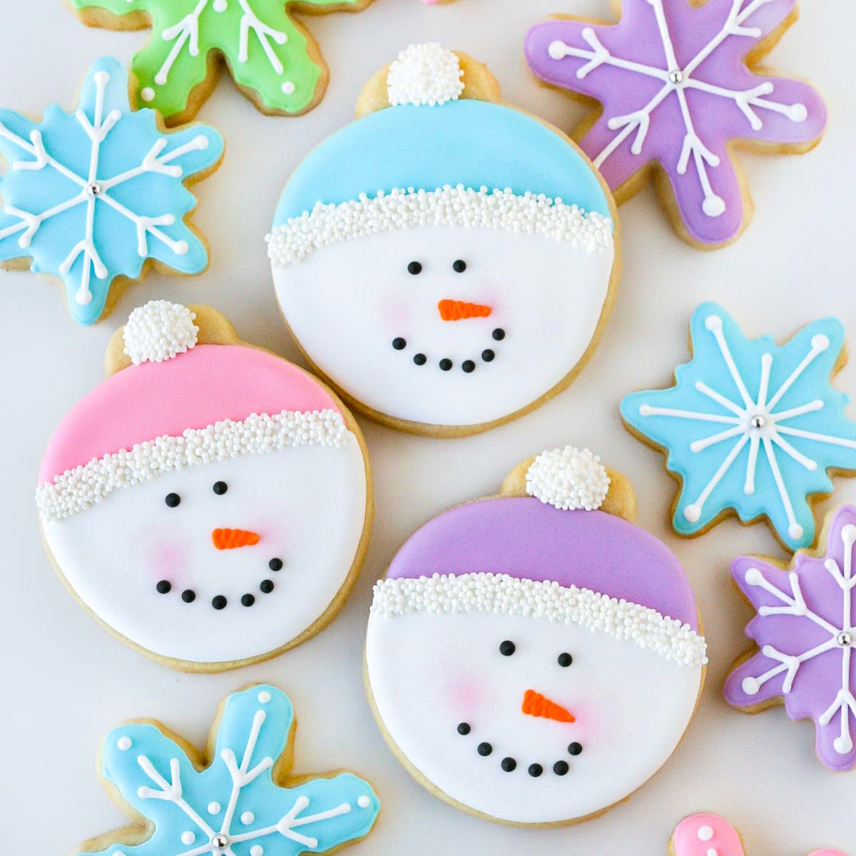 Snowman Face Cookies - Glorious Treats