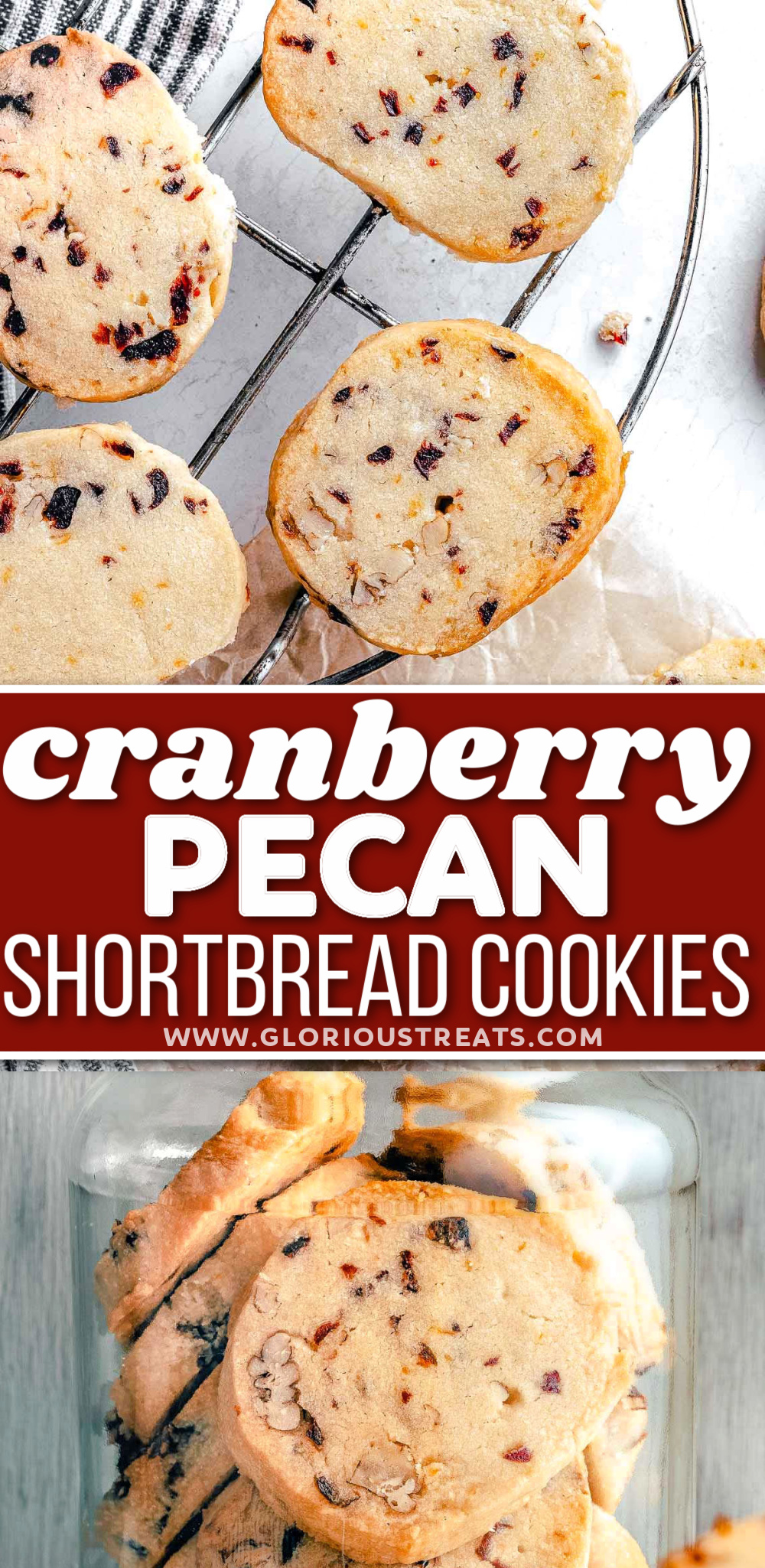 Cranberry Pecan Shortbread Cookies - Glorious Treats