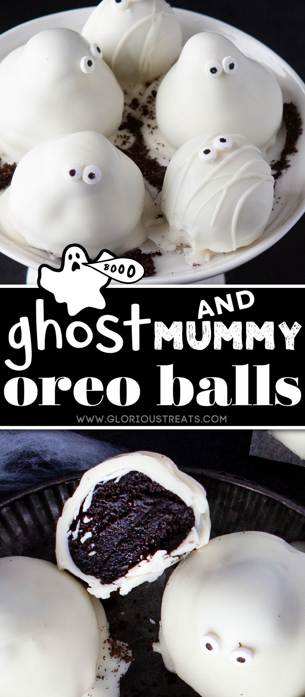 Ghost and Mummy Oreo Balls (Easy Halloween Treat!) | Glorious Treats