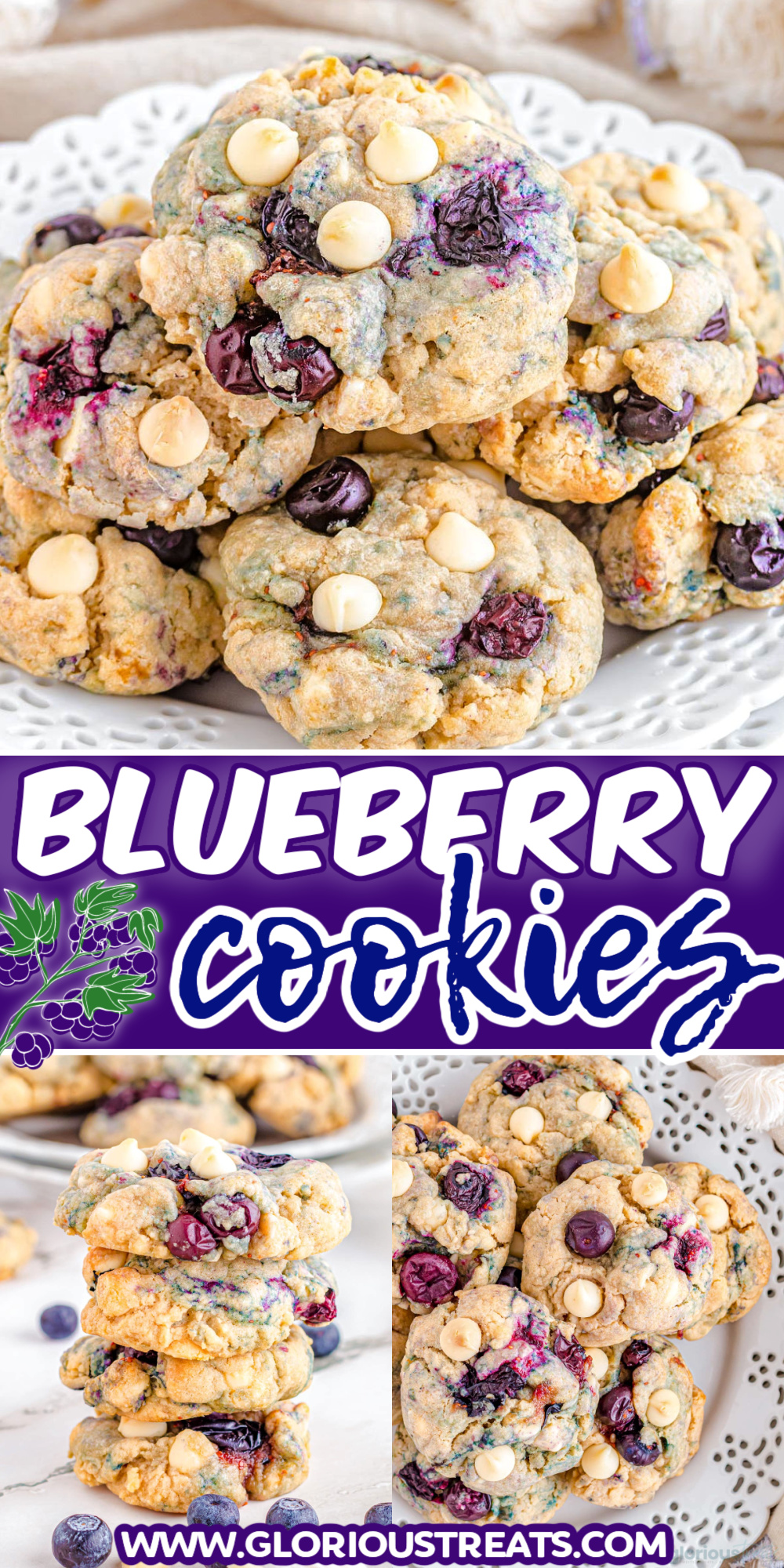 Blueberry Cookies Recipe | No Chilling Required! - Glorious Treats