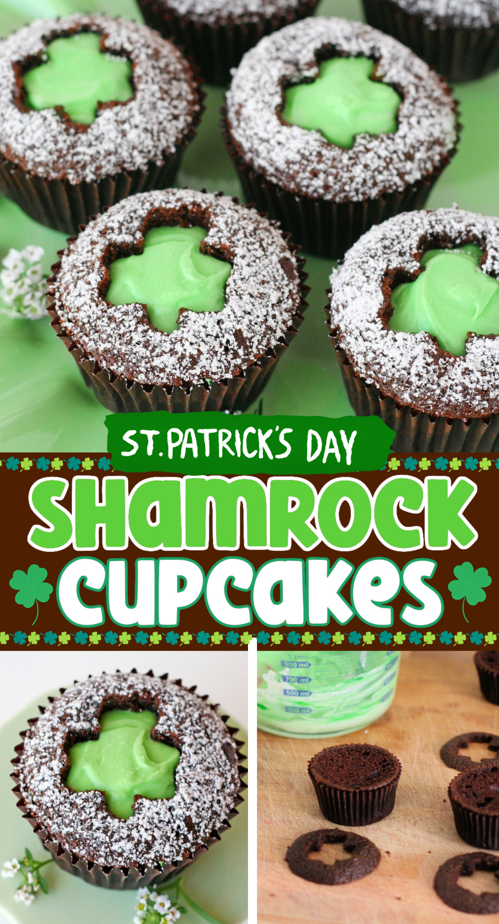 Shamrock Cut-Out Cupcakes - Glorious Treats
